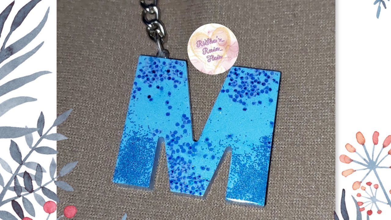 letter resin keychain/ M letter keychain_ customised resin keychain ...