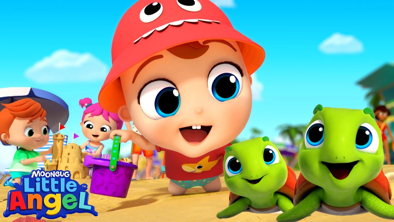 Helping Baby Turtles! | Sea Animals for Kids | Little Angel Kids Songs ...