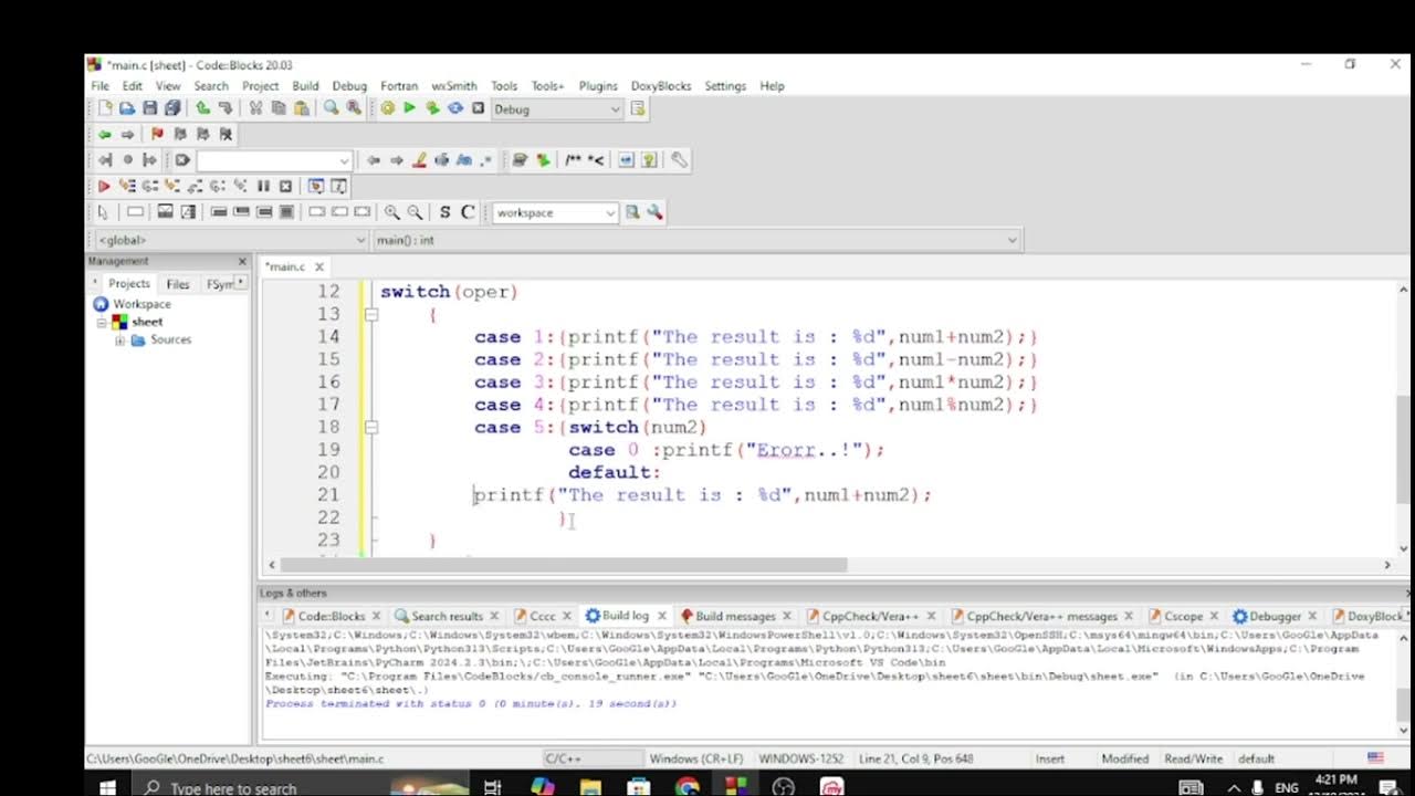 "حل شيت 4 - C Programming | Helwan Coders 💻📄"(part10) - YouTube