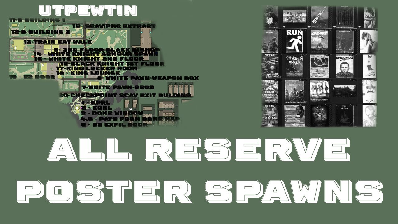ALL POSTER SPAWN LOCATIONS ON RESERVE - Escape from Tarkov - utPEWtin ...