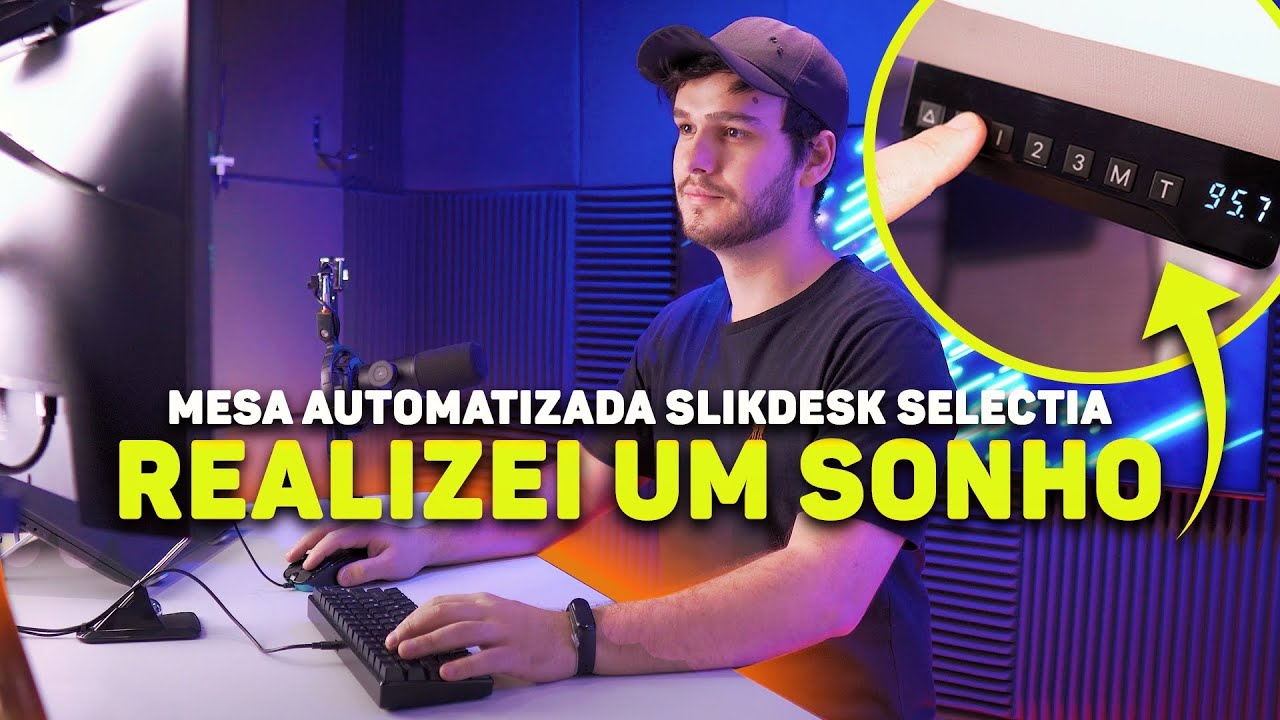 MEU HOME OFFICE DOS SONHOS! MESA REGULÁVEL SLIKDESK SELECTIA e ...