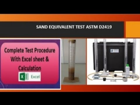 Sand Equivalent Test ASTM D2419 AASHTO T-176 - YouTube
