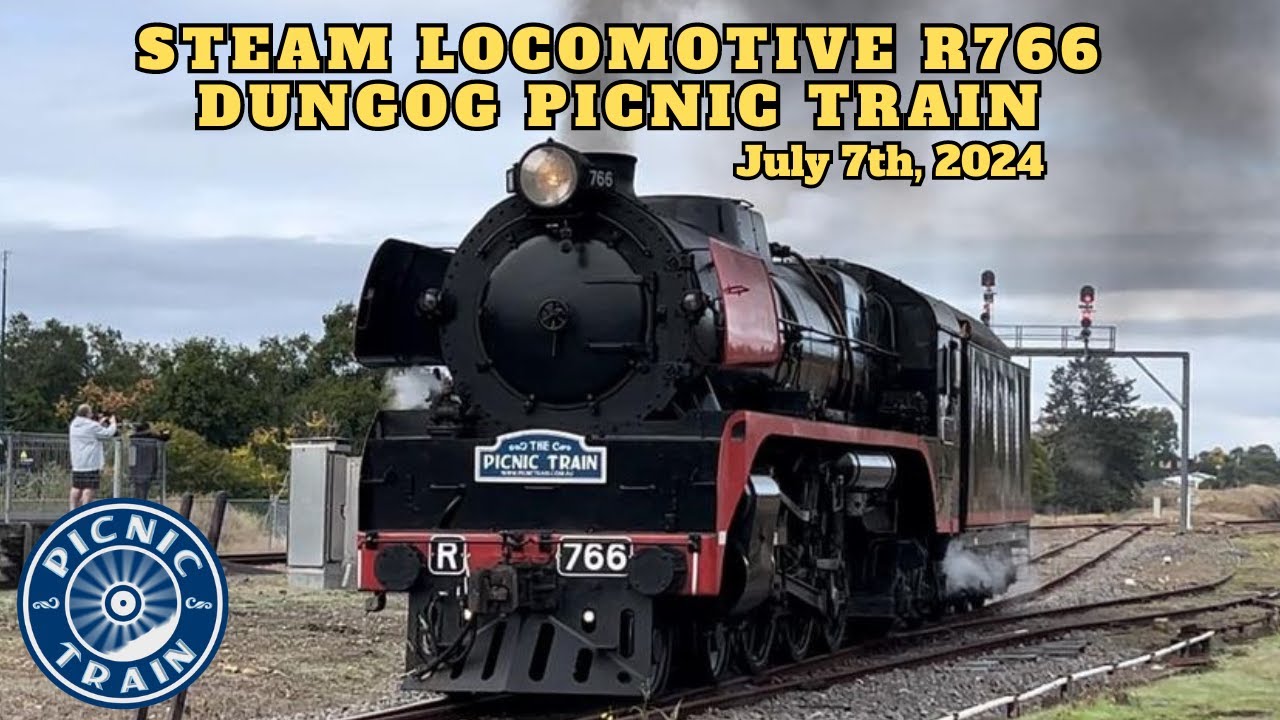 Steam Locomotive R766 Dungog Picnic Train - July 7th, 2024 - YouTube