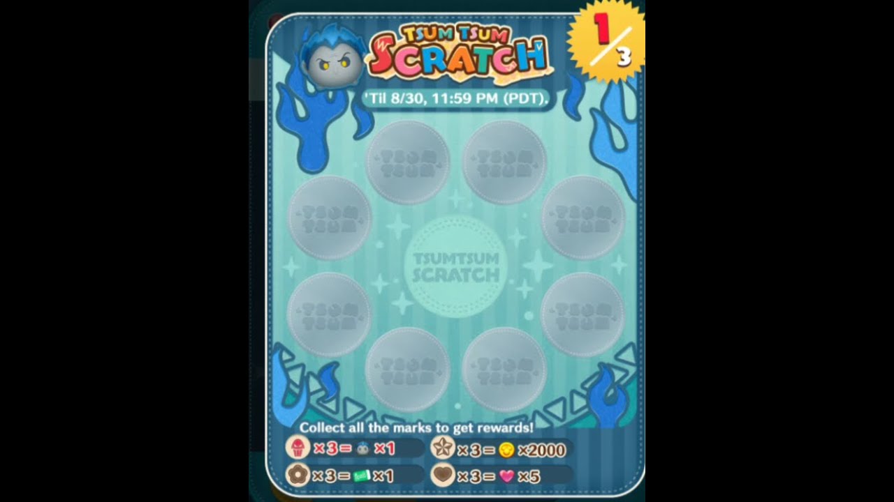 Tsum Tsum Scratch Card 1 - August 2022 - Line Disney Tsum Tsum - YouTube