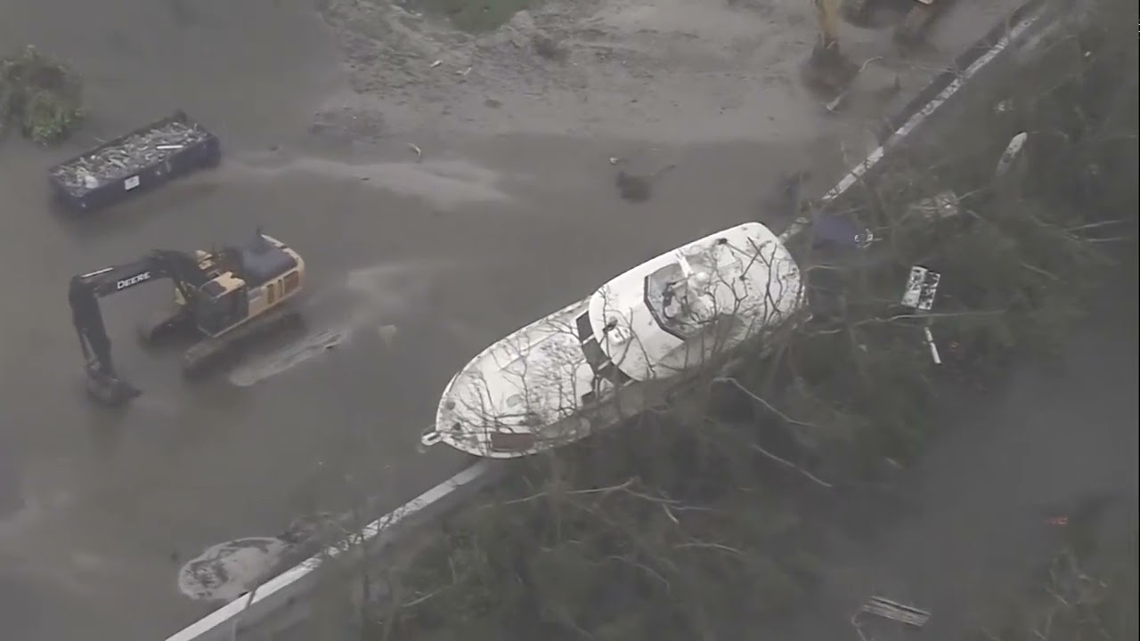 Aerial view of damage from Hurricane Ian in Lee County, Florida - YouTube