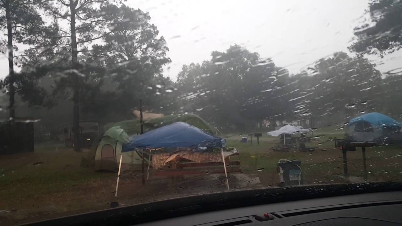 Our campsite getting destroyed by the storm - YouTube