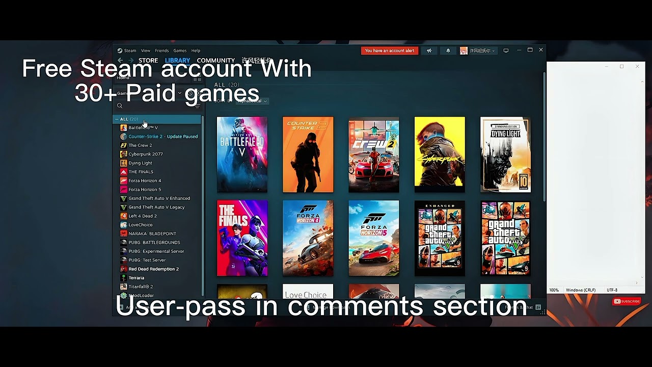 FREE STEAM ACCOUNT WITH 30+ PAID GAMES {2025} - YouTube