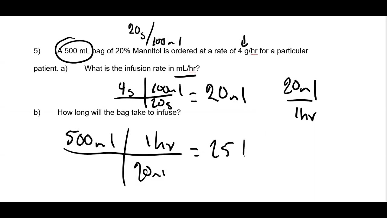 Drip rate and infusion rate worksheet one. - YouTube