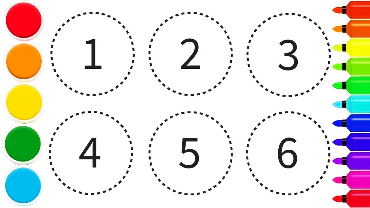 How to draw a simple 2D circle shape and numbers | step by step - YouTube