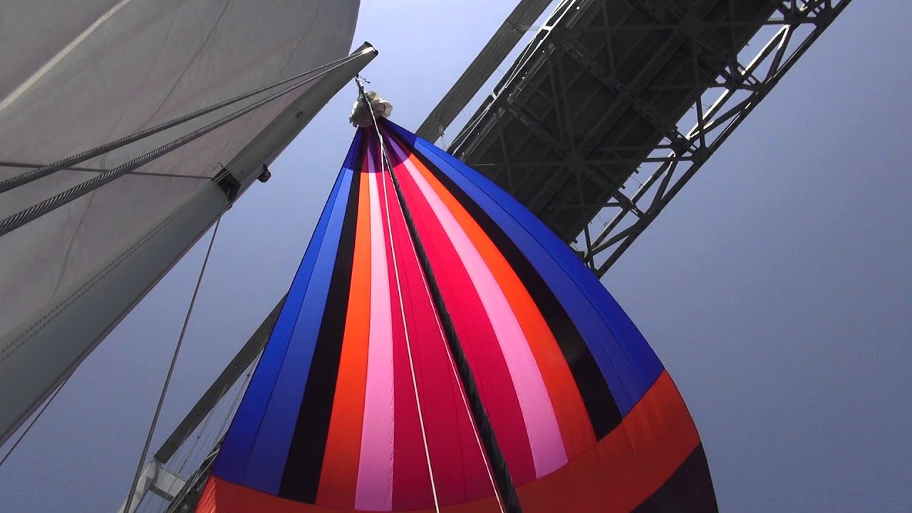 Sailing to Baltimore under the Chesapeake Bay Bridge Under Spinnaker ...