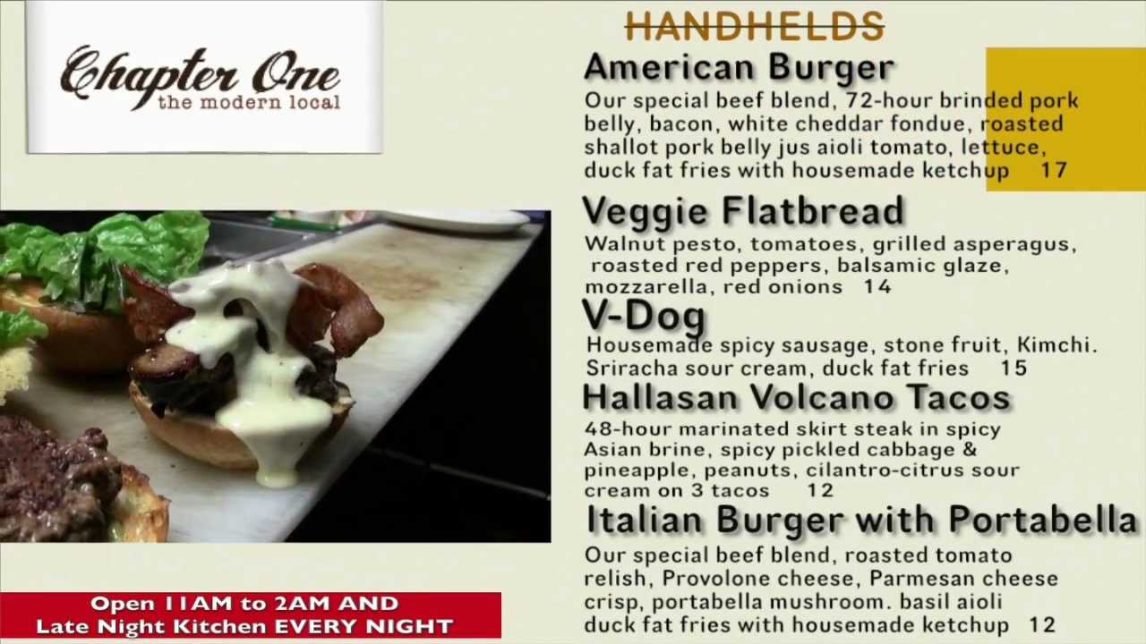 Chapter One Menu Draft - YouTube