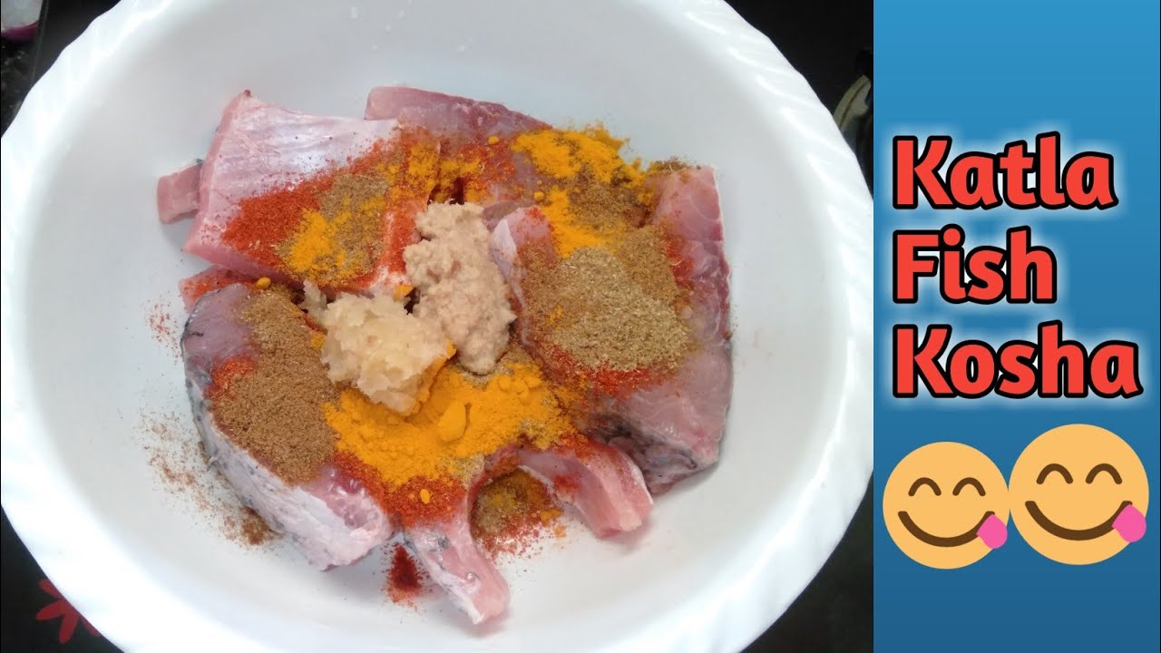 Katla Kosha / Katla Fish Kosha Recipe Village Style - YouTube