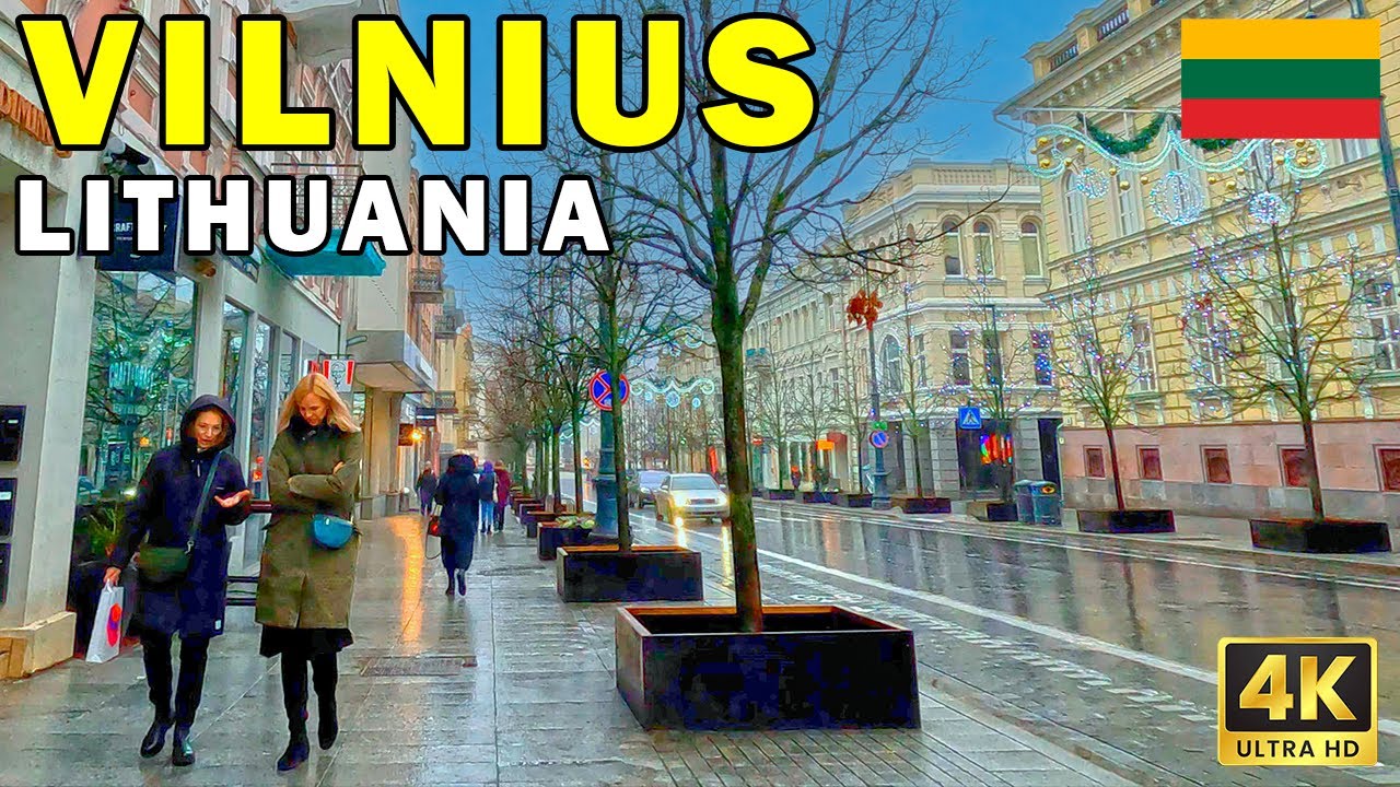 🇱🇹 VILNIUS, Lithuania 4K Walk🎄| A Virtual Walking Tour During Christmas ...