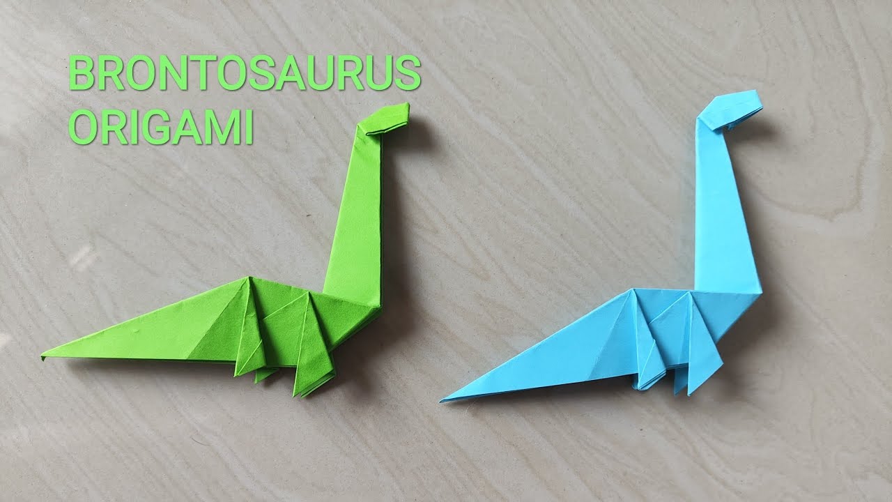 EASY BRONTOSAURUS - DINOSAUR ORIGAMI TUTORIAL - YouTube