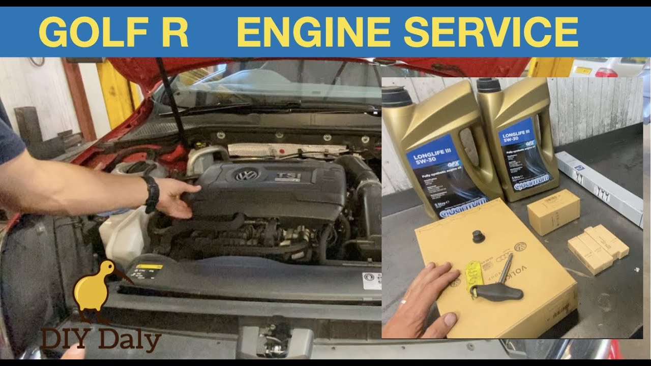 How to carry out engine service on VW GOLF R MK7 2.0 TSI - YouTube