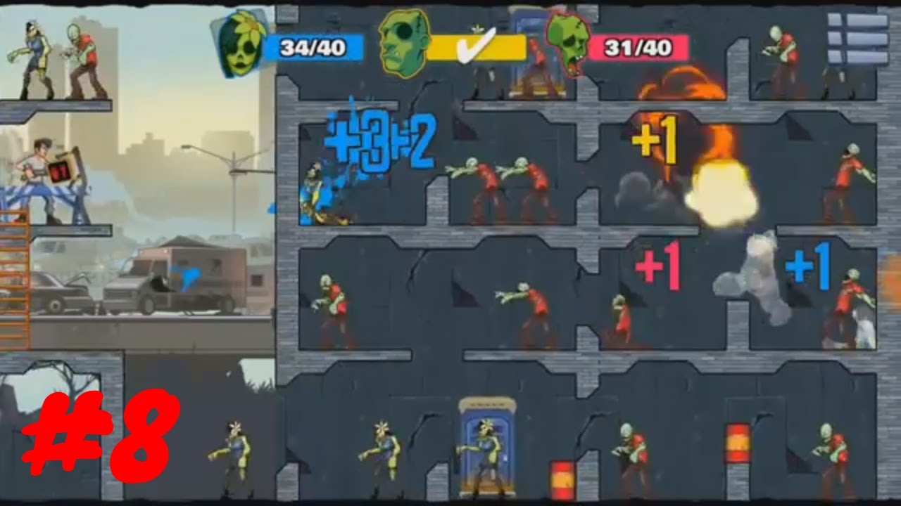 Stupid Zombie 3 Walkthrough Days 51- 55 zombie army in the City - YouTube