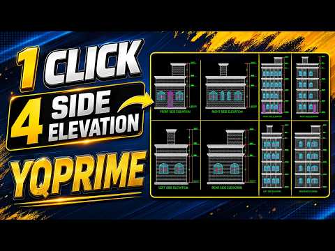 1 Click 4 Side Elevation AutoCAD Automation 20X Faster Workflow