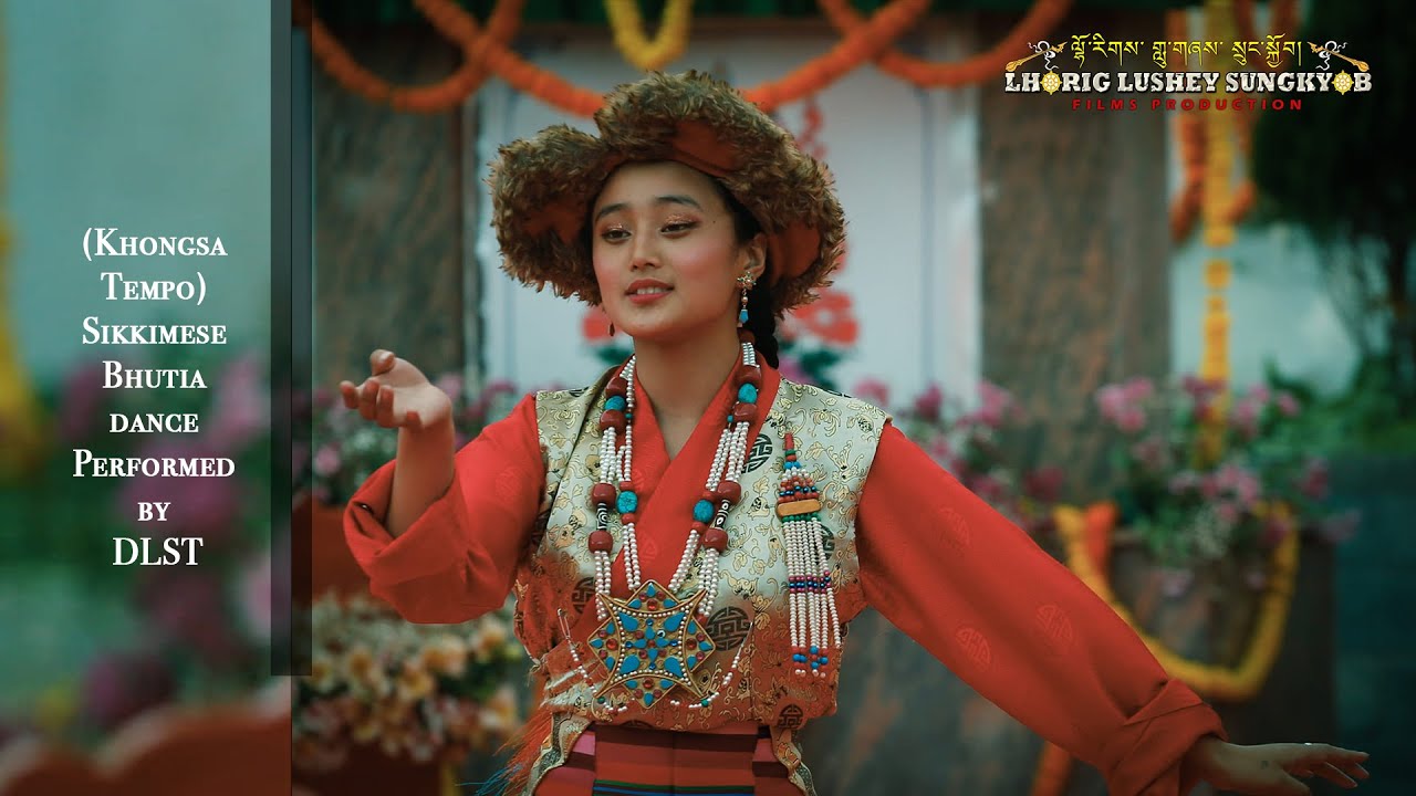 (Khongsa Tempo) Sikkimese Bhutia dance performed by DLST at Lingdum ...