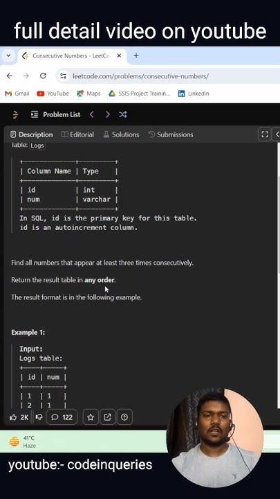 Leetcode Sql Questions Consecutive Number Coding Sql Dataanalysis