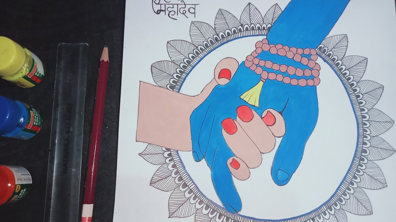 Shiv Parvati Hand painting / step by step shiv drawing and painting ...