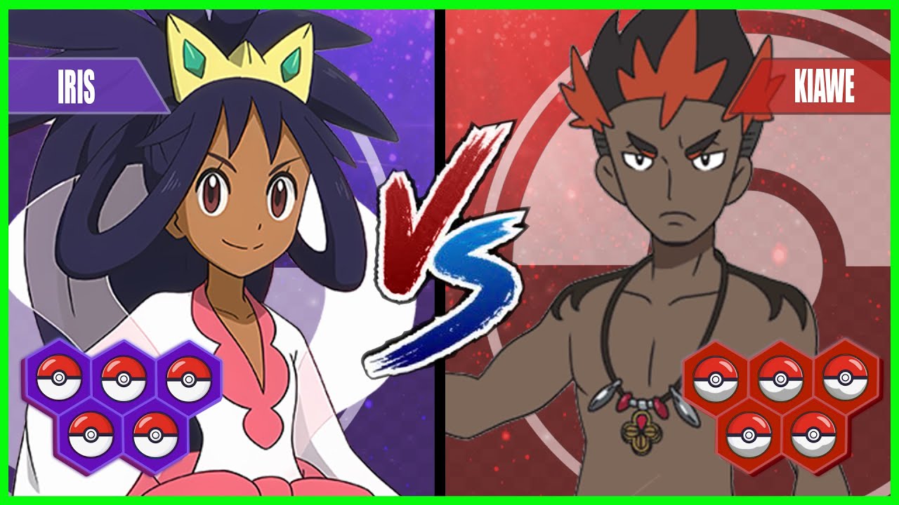 Pokemon Battle Pedia: Iris Vs Kiawe - YouTube