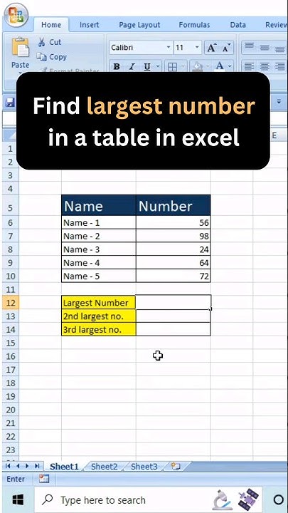 Find largest number from a table in excel | #shorts #excel - YouTube