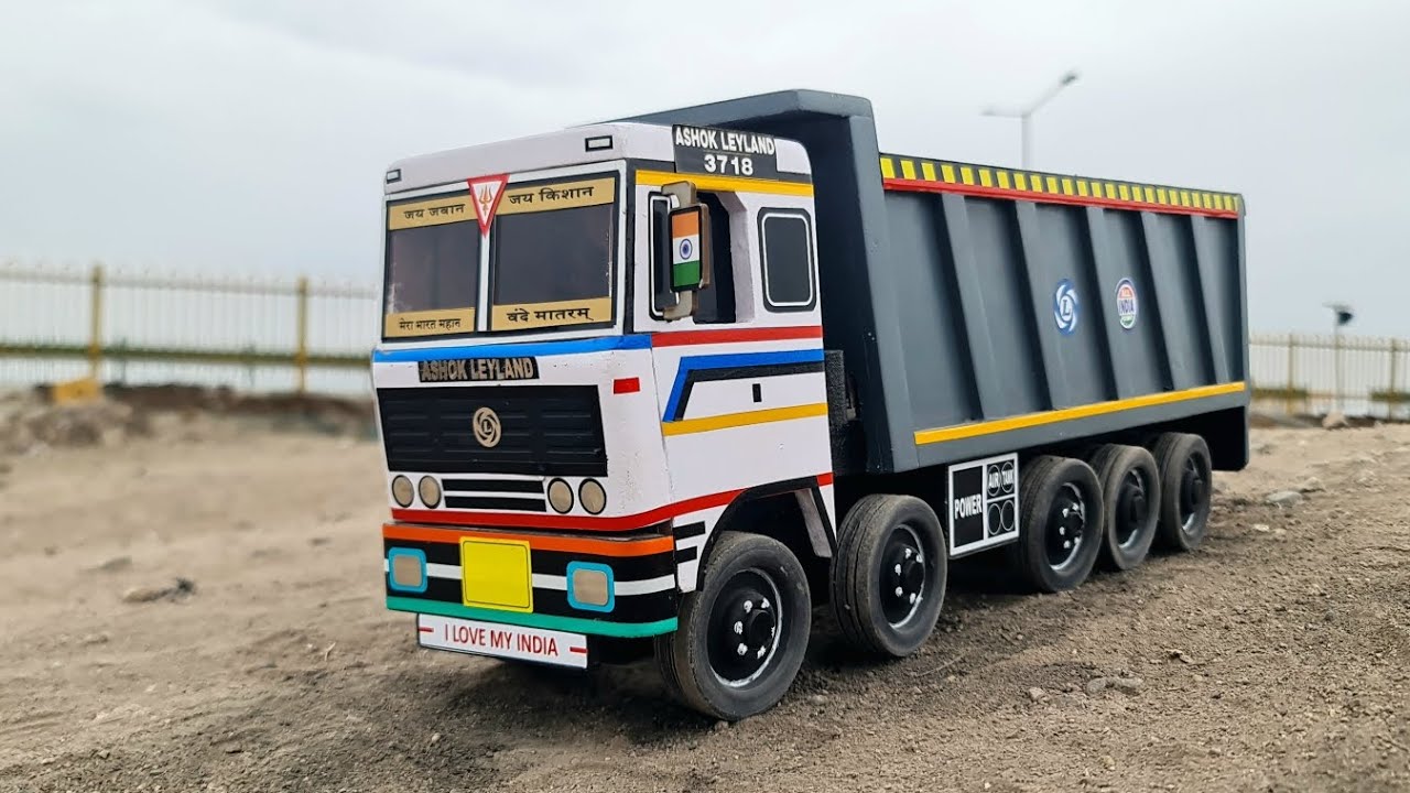 Ashok Layland 3718 IL 14 Wheeler Hyva | Tipper Truck Miniature Model ...