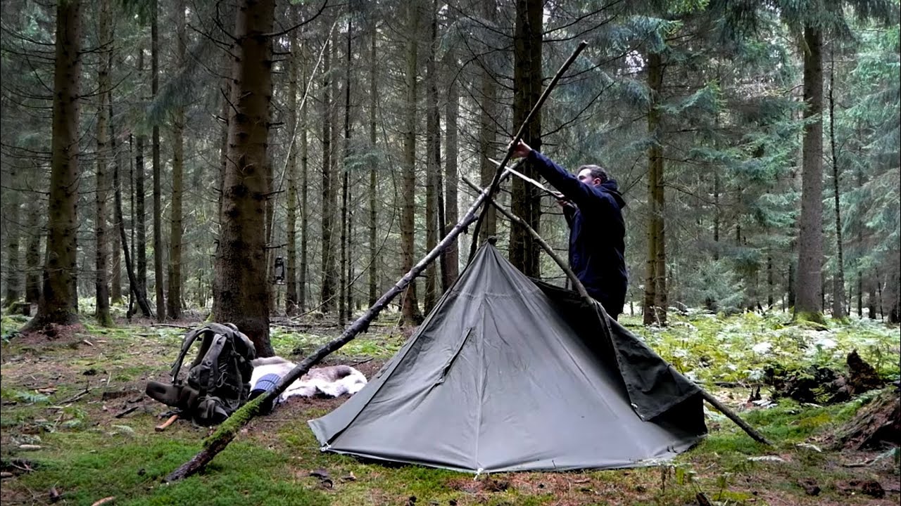 Two days solo overnighter in a canvas lavvu tent - YouTube