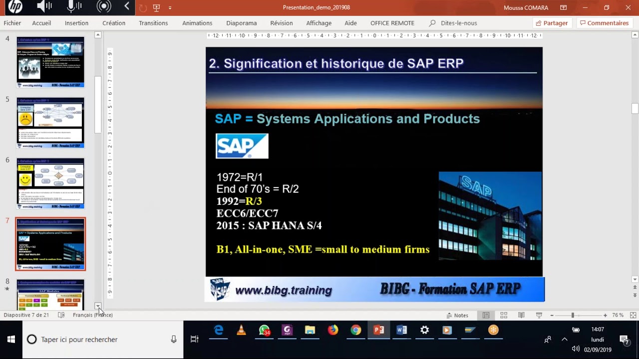 Presentation Formation SAP ERP 1ère Partie - YouTube
