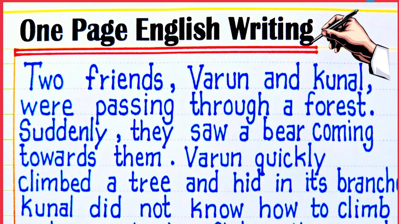 One Page English Writing | English Writing | one page writing | How to ...