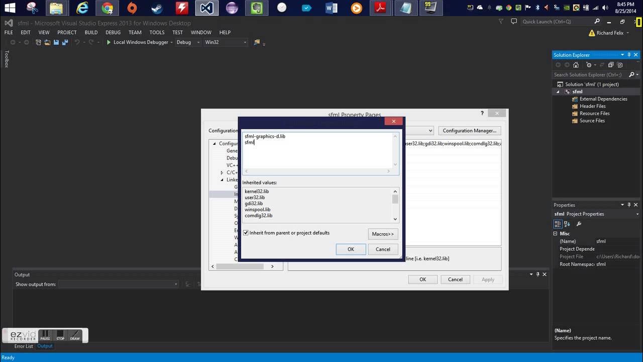 SFML Tutorial Part 1 - Setup in Visual Studio 2013 - YouTube