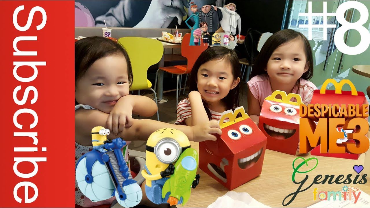 DESPICABLE ME 3 (HM1-4) MCDONALD'S HAPPY MEAL TOYS REVIEW MINION Gru ...