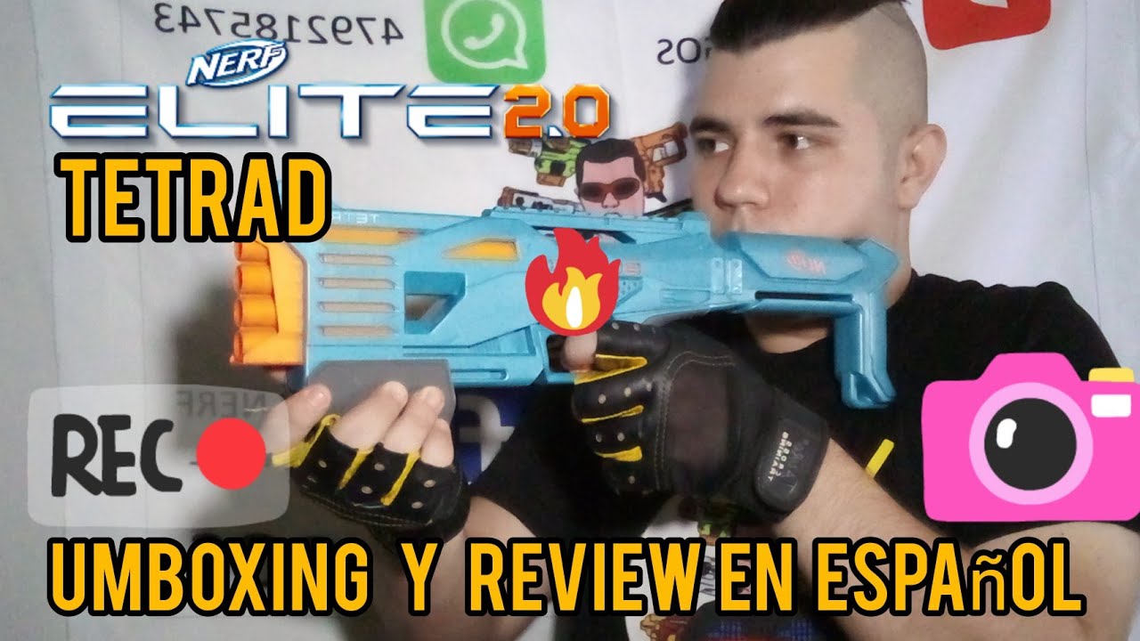 Nerf Elite 2.0 Tetrad/umboxing y review en español - YouTube