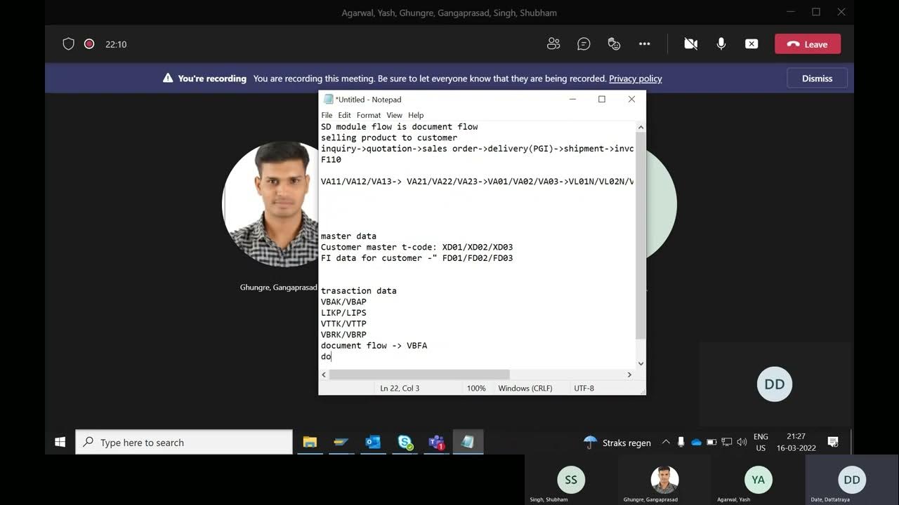 SAP SD Module Order To Cash Flow For ABAP Part 2 - YouTube