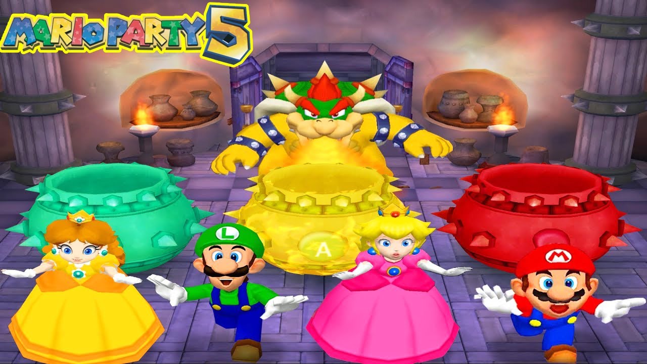 Mario Party 5 - Best Minigames - Daisy vs Mario vs Luigi vs Peach ...