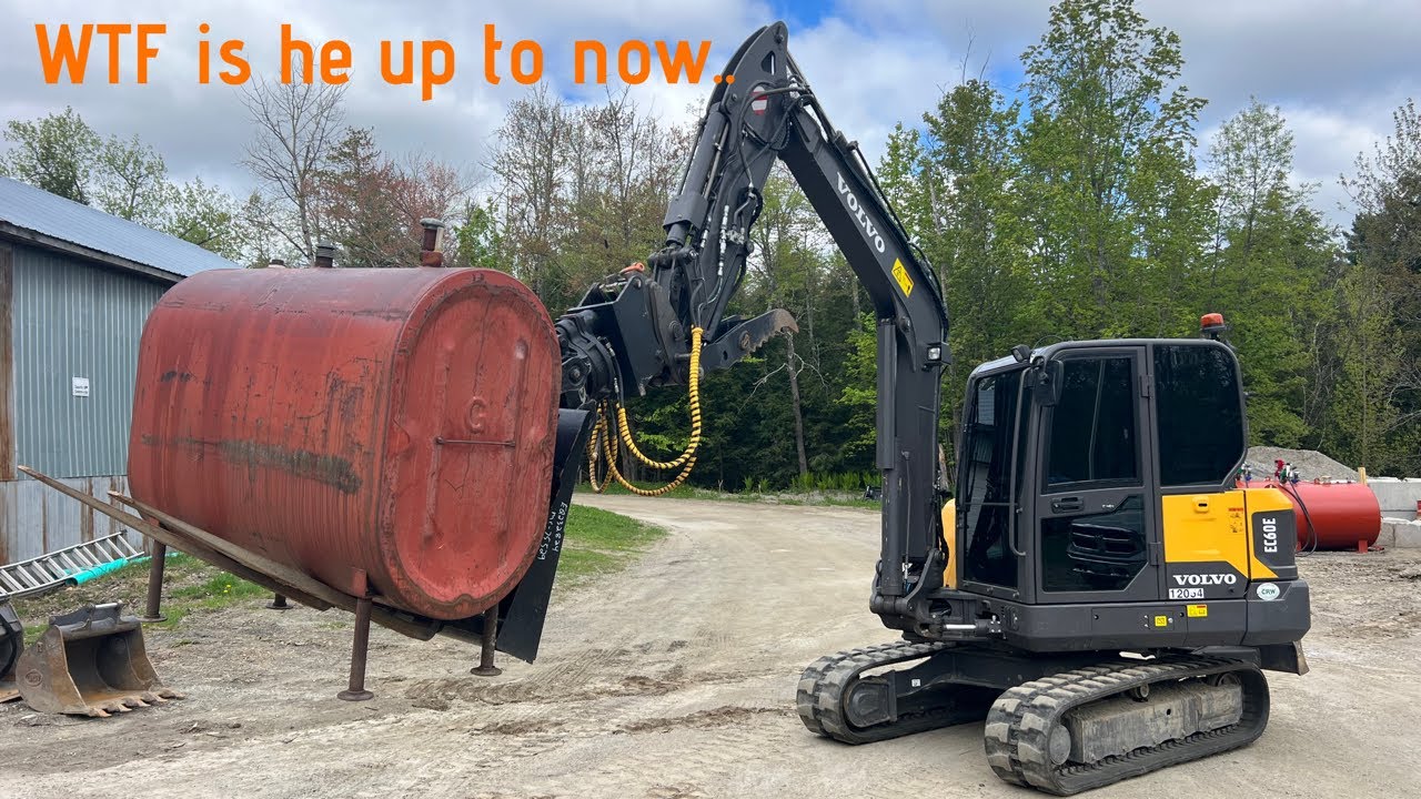 Moving Fuel Tanks w/ Homemade Tilt/Rotator Forks - YouTube