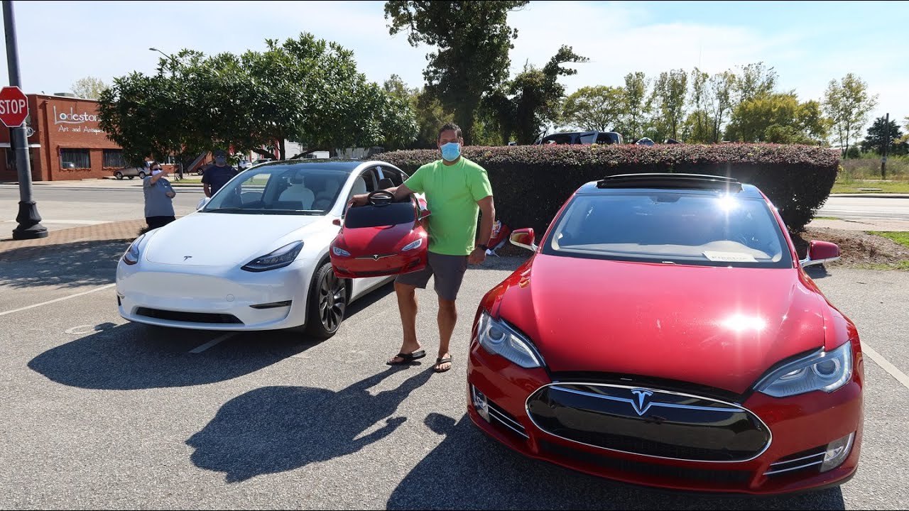 Day 1207 Tesla Ruby National Drive Electric Week Fayetteville - YouTube