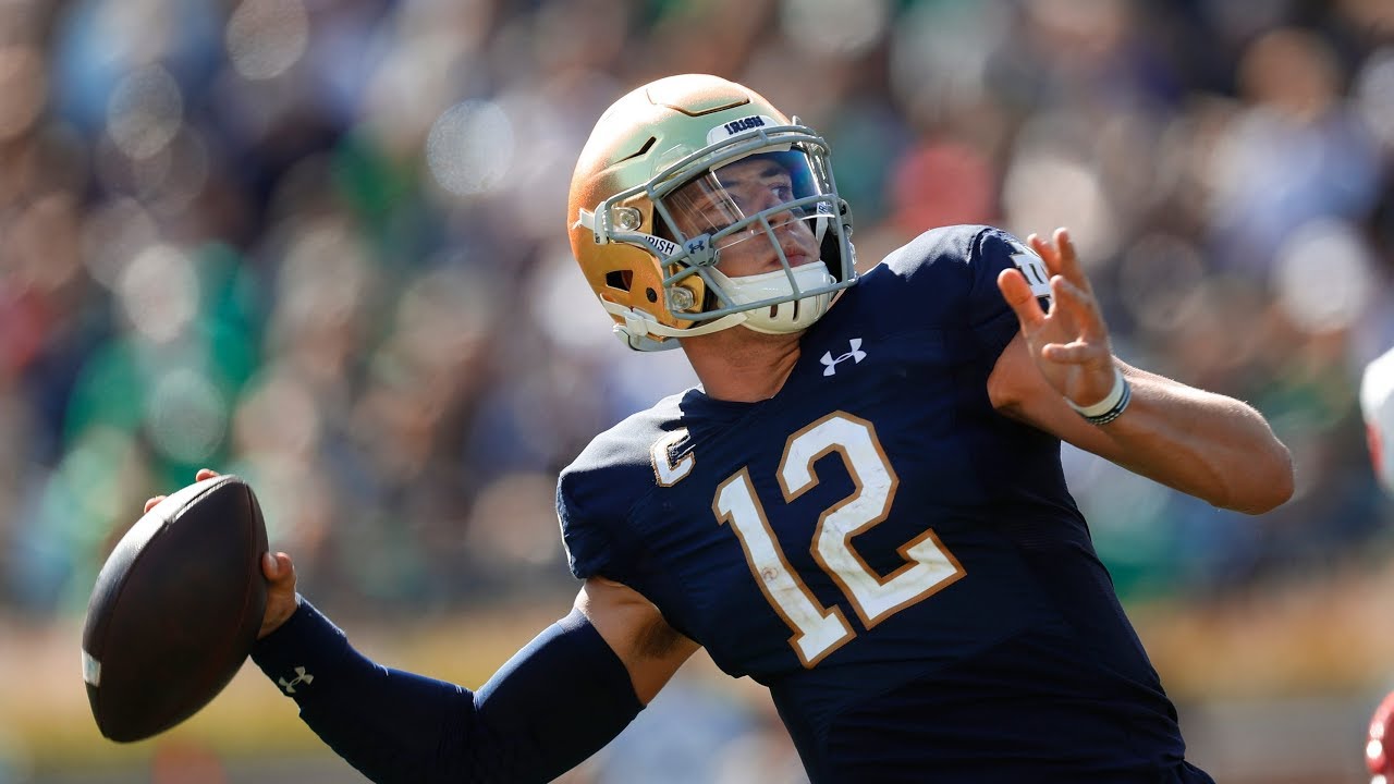 Ian Book Full Highlights 2019.09.14 ND vs New Mexico - 406 Total Yds, 6 ...