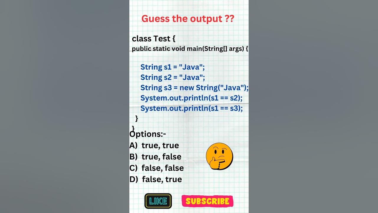 Day 1 Guess The Output Of The Java Program Java Interview Questions Java Javaprogramming