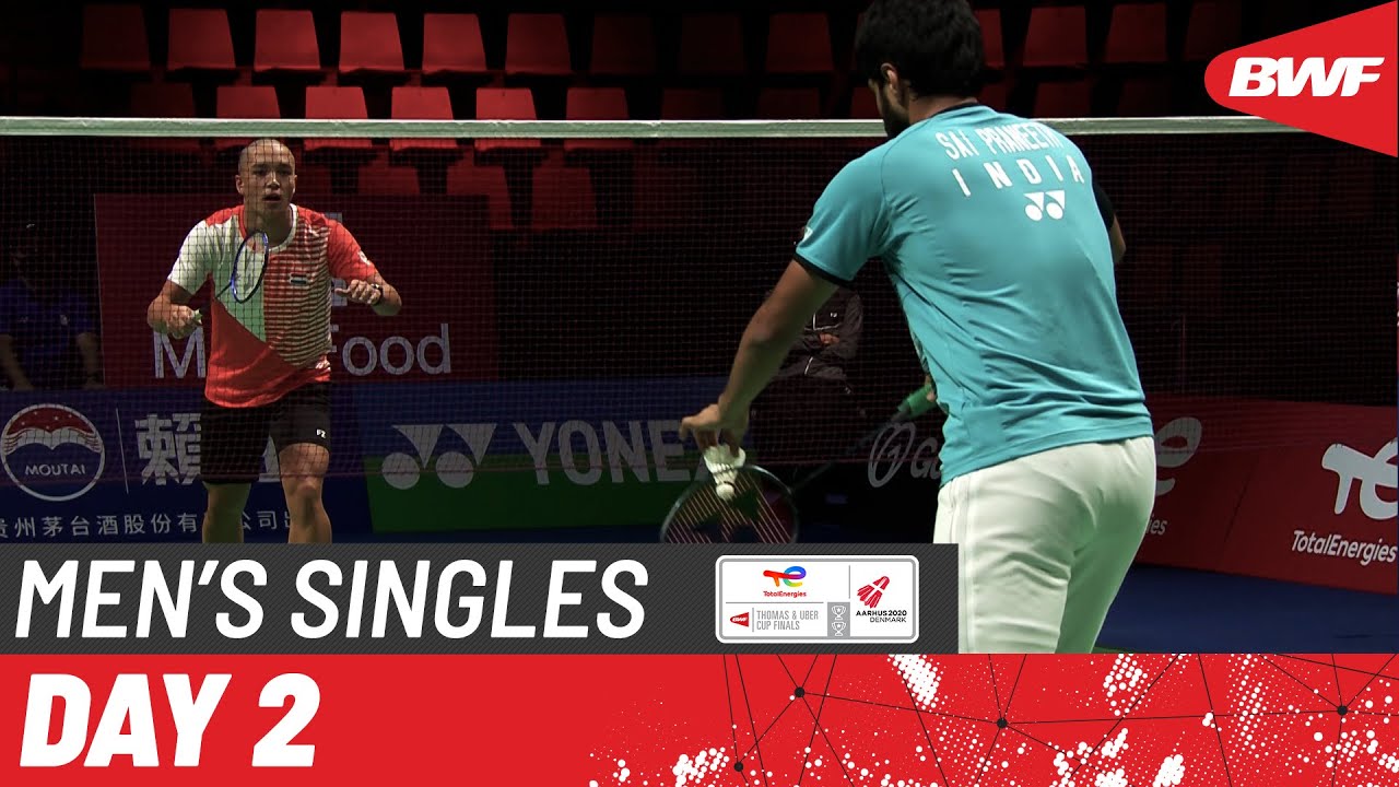 BWF Thomas Cup | Sai Praneeth B. (IND) vs Robin Mesman (NED) | Group C ...