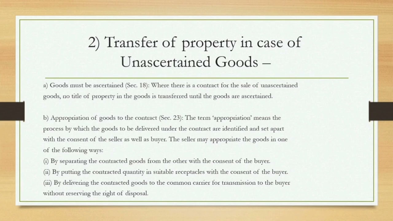 Transfer Of Property In Specific Or Ascertained Goods YouTube Transfer Of Property In Specific Or Ascertained Goods YouTube