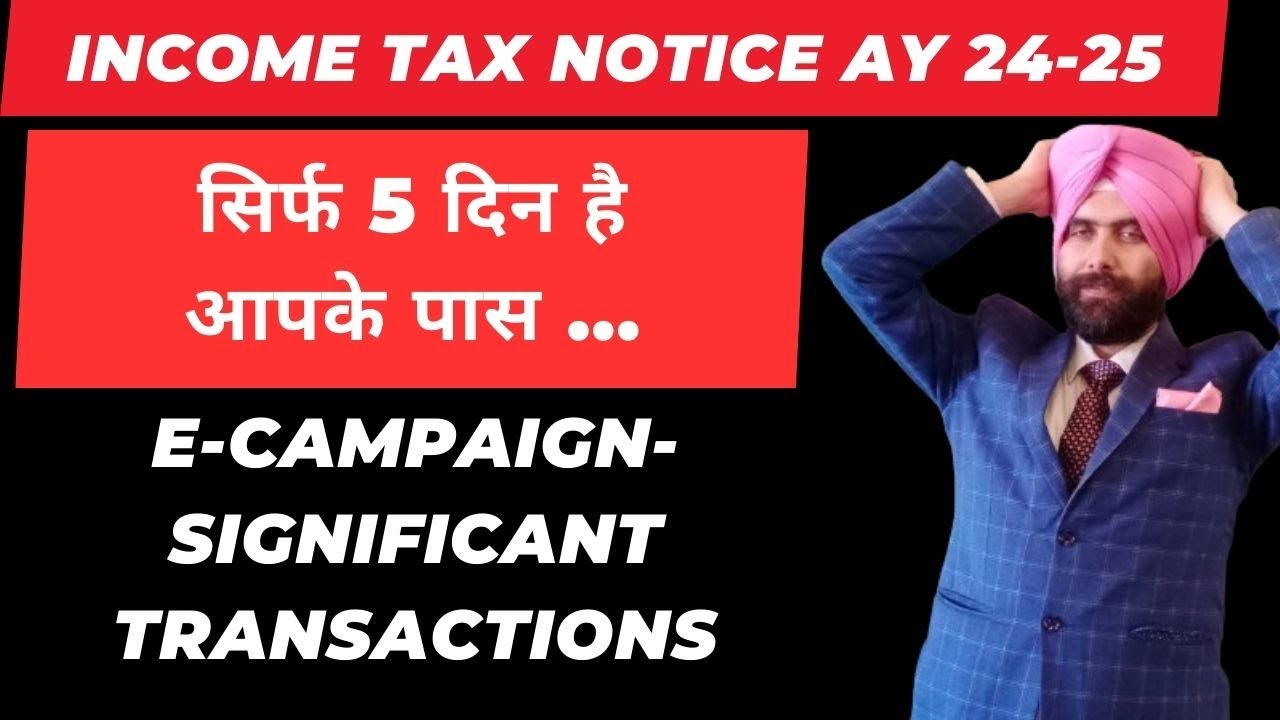 Significant Financial Transactions AY 2024-25 Income Tax SMS and Email ...