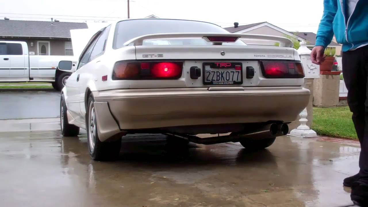 AE92 Blacktop 20v Greddy DD Exhaust Custom - YouTube