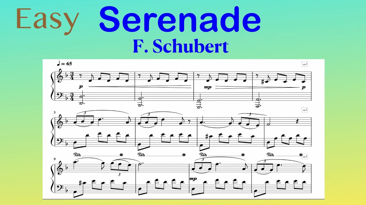 Simple Serenade - F. Schubert Piano 簡單版 - YouTube
