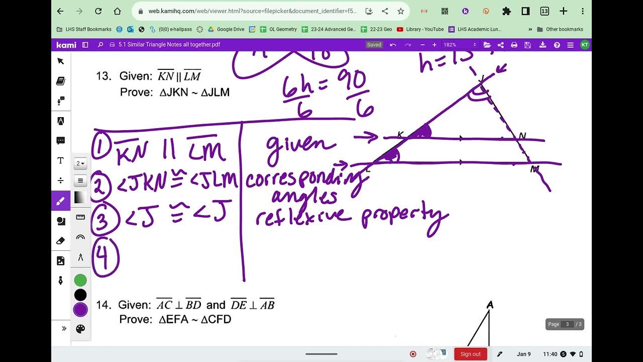 Advanced Geometry Similar Triangles Proofs Notes - YouTube