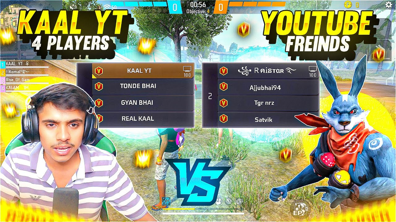 RAISTAR X KAAL YT || CS RANKED😱 1 VS 4 👿 GARENA FREE FIRE - YouTube