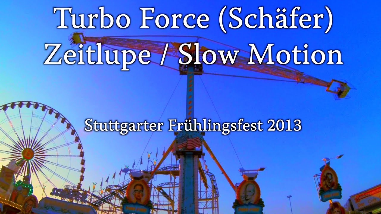 Turbo Force Slow Motion / Super-Zeitlupe; Volksfest/Kirmes-Fahrgeschäft ...