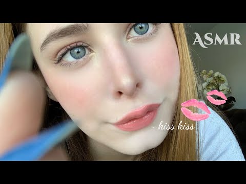 ✧ ASMR ~ lip gloss sounds & closeup kisses