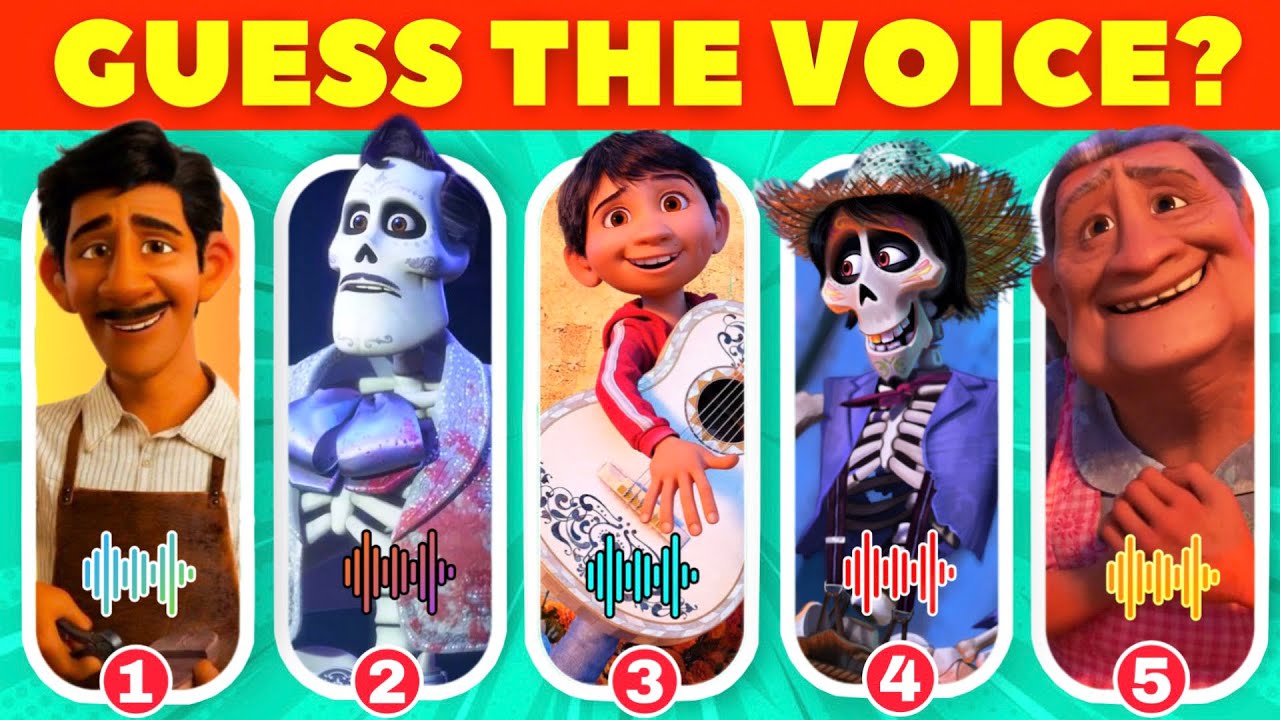 Can You Guess Coco Characters Voice 7 seconds? Miguel Rivera, Hector ...