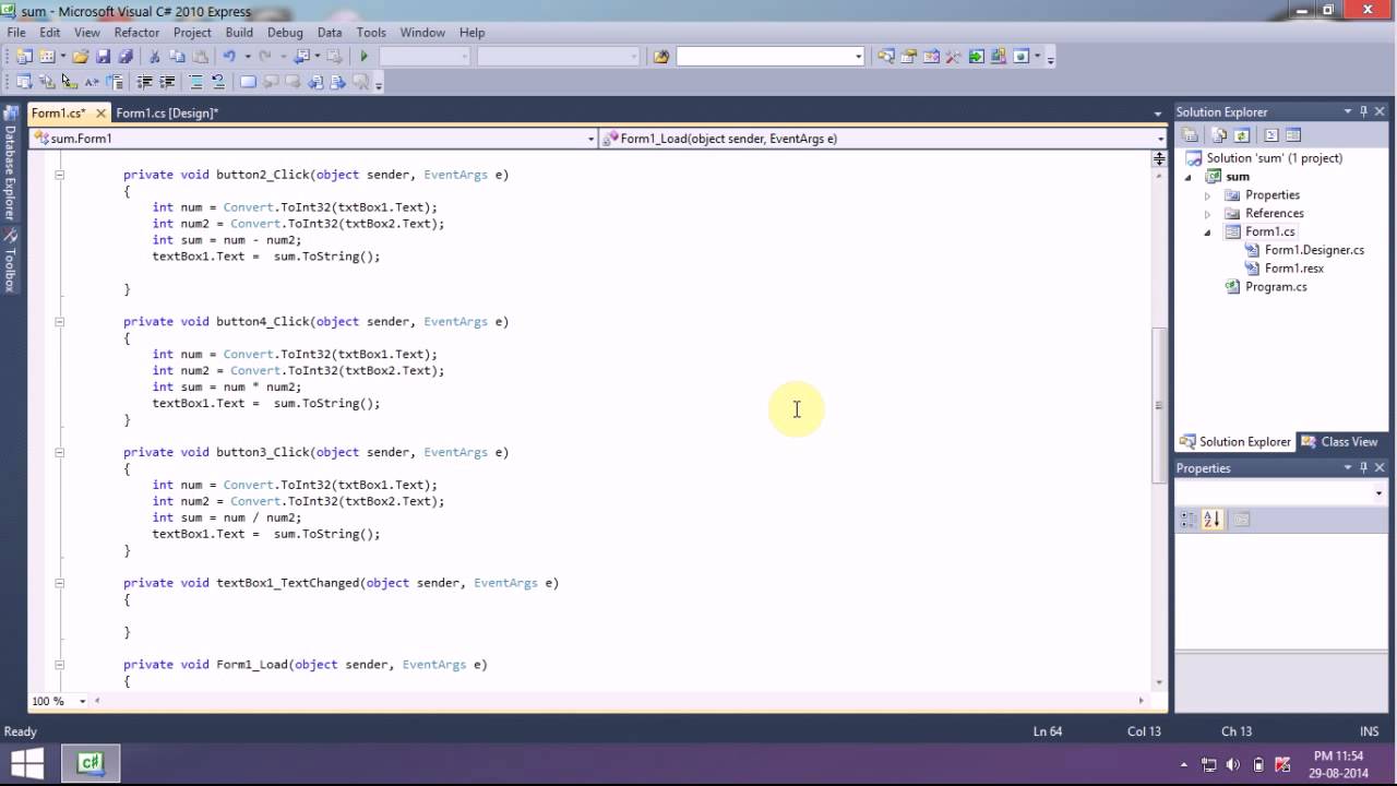 how to create calc with C# - YouTube